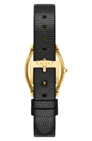 Tory Burch The Small Eleanor Small Curve Leather Strap Watch