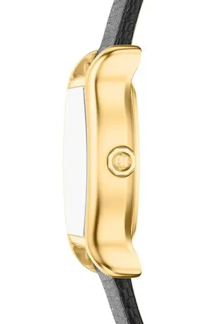 Tory Burch The Small Eleanor Small Curve Leather Strap Watch