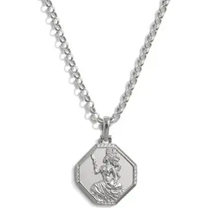 AWE INSPIRED Oshun Goddess Pendant Necklace - Metallic Silver