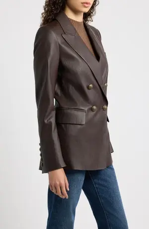 Kobi Halperin Alyson Faux Leather Double Breasted Blazer