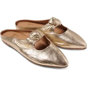 Beek Noddy Leather Flat Mule - Gold