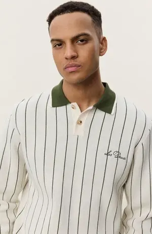 LES DEUX Signature Knitted Long Sleeve Polo
