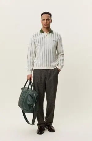 LES DEUX Signature Knitted Long Sleeve Polo