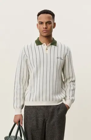 LES DEUX Signature Knitted Long Sleeve Polo
