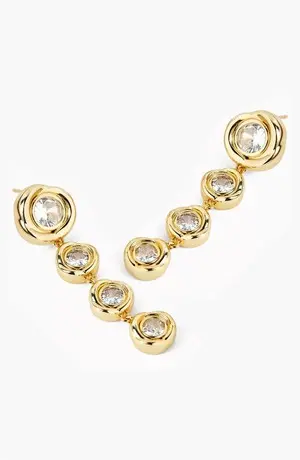 YOJ Carlo Drop Earrings In & Crystals