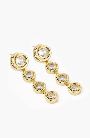YOJ Carlo Drop Earrings In & Crystals