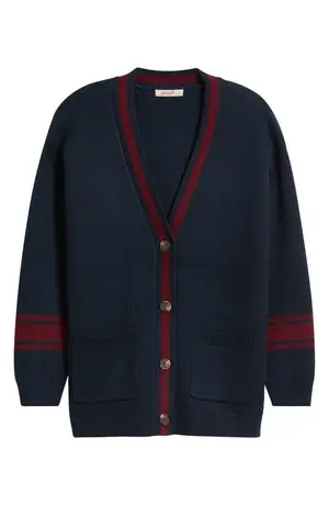 Marine Layer Varsity Long Cardigan - Twilight