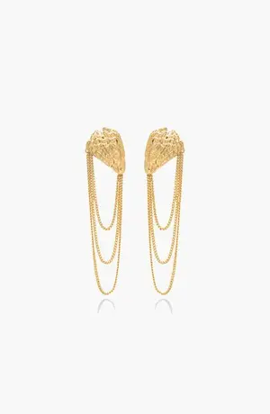 YOJ Atagi Face On Chain Stud Earrings