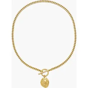 YOJ Eleni Mini Curb T-bar Necklace - Gold