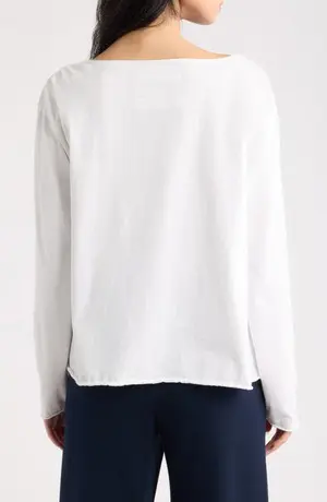Frank & Eileen Ella Boatneck Top - White