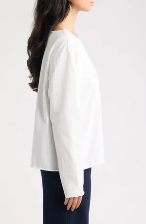 Frank & Eileen Ella Boatneck Top - White