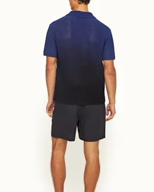 Orlebar Brown Batten Crochet Gradient Dye Polo Shirt