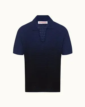 Orlebar Brown Batten Crochet Gradient Dye Polo Shirt