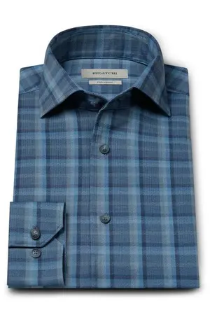 Bugatchi Devon Ooohcotton® Plaid Button-up Shirt - Slate