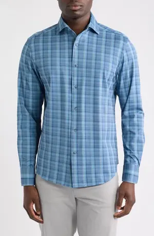 Bugatchi Devon Ooohcotton® Plaid Button-up Shirt - Slate
