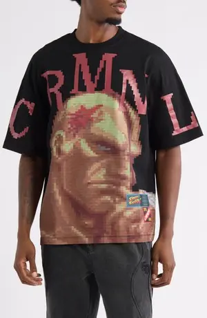 CRIMINAL DAMAGE X Street Fighter Ii Sagat T-shirt - Black