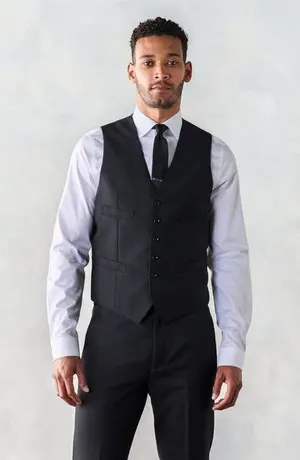 THE BLACK TUX Suit Vest - Black