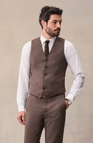 THE BLACK TUX Suit Vest - Brown