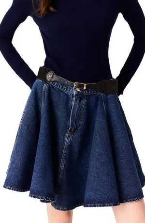 Maje Mixed Suede And Leather Corset Belt