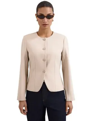 PHASE EIGHT Carla Sculpted Ponte Jacket - Stone