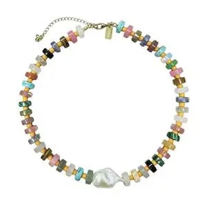 CHRISTINA GREENE Happy Go Lucky Baroque Pearl Beaded Necklace - Yellow