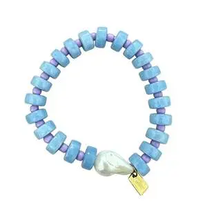 CHRISTINA GREENE Open Sky Baroque Pearl Beaded Bracelet - Blue
