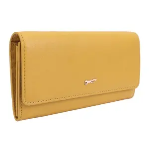 Paul Costelloe Accra Leather Wallet Purse - Yellow