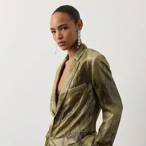 Ralph Lauren Marcy Abstract Metallic Jacquard Jacket
