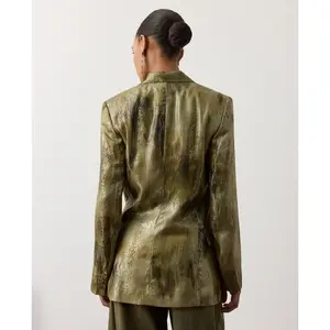 Ralph Lauren Marcy Abstract Metallic Jacquard Jacket