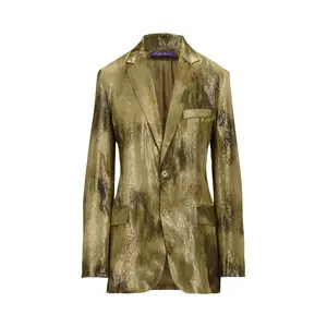 Ralph Lauren Marcy Abstract Metallic Jacquard Jacket