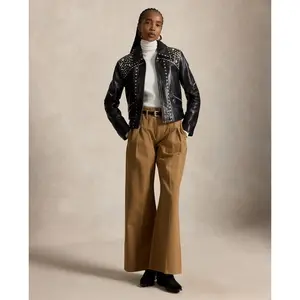 Ralph Lauren Studded Leather Moto Jacket