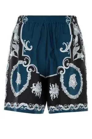 Versace Printed Silk Bermuda Shorts