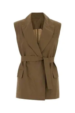 Brunello Cucinelli Cappuccino Cotton Blend Vest - Brown