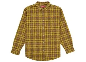 Supreme Frayed Textured Plaid Shirt - Brown