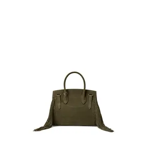 Ralph Lauren Soft Ricky 27 Calf-suede Bag With Fringe Trim