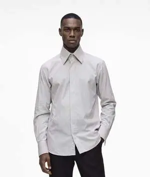 Karl Lagerfeld Modern-fit High-stand Collar Shirt - Black