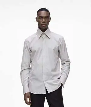Karl Lagerfeld Modern-fit High-stand Collar Shirt - Black