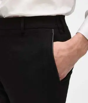Karl Lagerfeld Slim-fit Faux-leather Trim Suit Pants