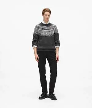 Karl Lagerfeld Slim-fit Faux-leather Trim Suit Pants
