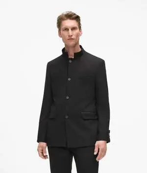Karl Lagerfeld High-stand Collar Jacket - Black