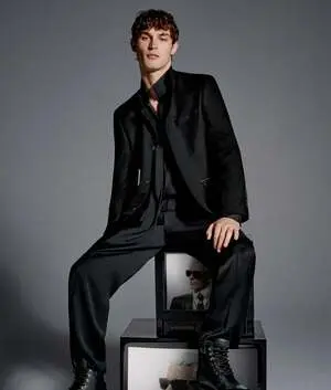 Karl Lagerfeld High-stand Collar Tailored Jacket