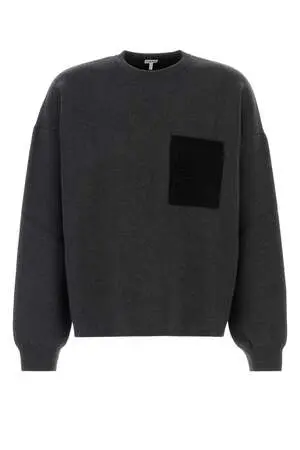 Loewe Dark Grey Stretch Cotton Blend Sweater