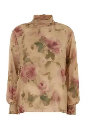 Magda Butrym Printed Stretch Silk Blouse