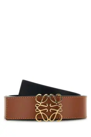 Loewe Caramel Leather Reversible Anagram Belt - Brown