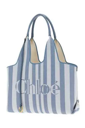 Chloé Embroidered Canvas Shopping Bag