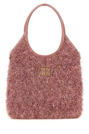 Miu Miu Embellished Fabric Handbag - Pink