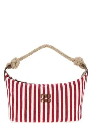 Miu Miu Embroidered Canvas Shopping Bag - Multicolor