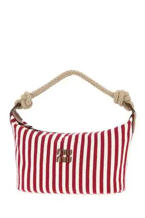 Miu Miu Embroidered Canvas Shopping Bag