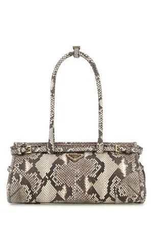 Prada Python Leather Medium Bonnie Shoulder Bag - Multicolor