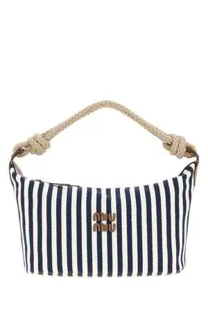 Miu Miu Embroidered Canvas Shopping Bag - Multicolor